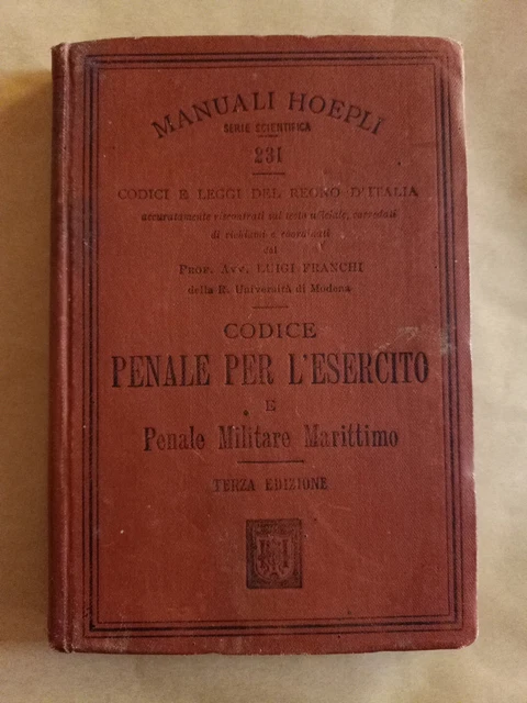 CODICE PENALE PER l'esercito e penale militare marittimo EUR 17,00 ...