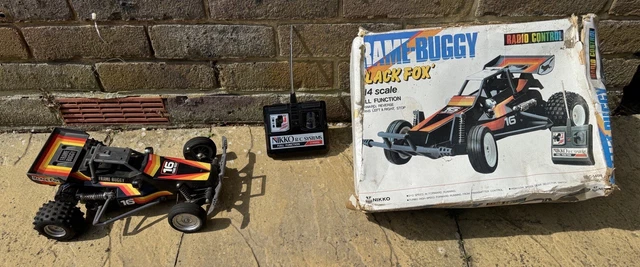 VINTAGE NIKKO BLACK Fox Frame Buggy 1/14 Radio Controlled Car complete with box £30.00 - PicClick UK