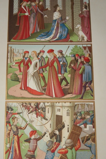 JEANNE D'ARC CHARLES Vii Miniatures Gravure Couleurs Print 1877 R2758 ...