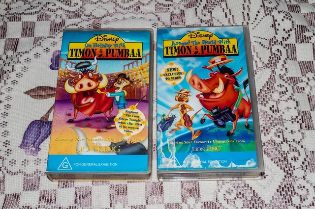 VHS BUNDLE X 2 On Holiday with Timon & Pumbass, Around the World with ...