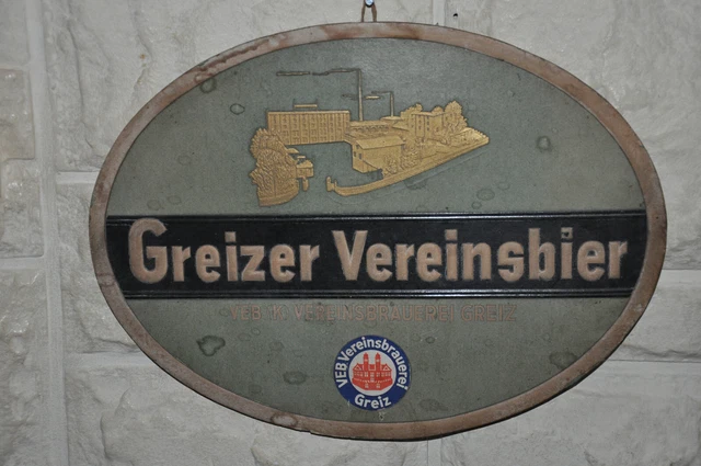 ALTES BRAUEREISCHILD/REKLAME DDR Greizer Vereinsbier,VEB ...