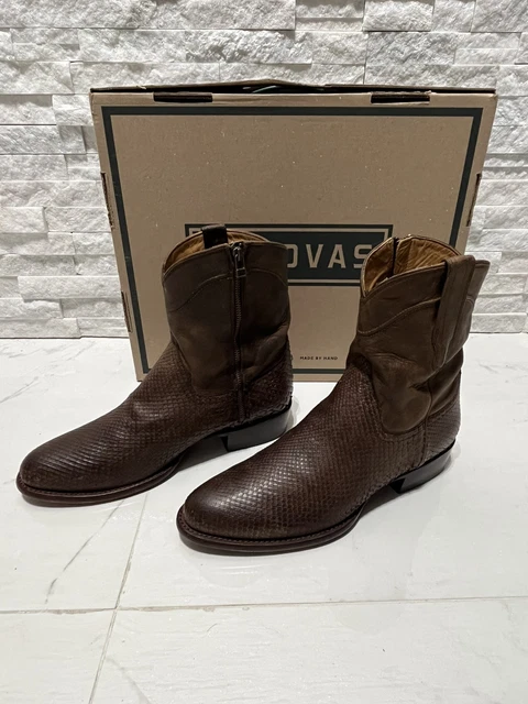TECOVAS THE BODIE Sport Rust Python Men’s Western Cowboy Zip Boots Sz ...