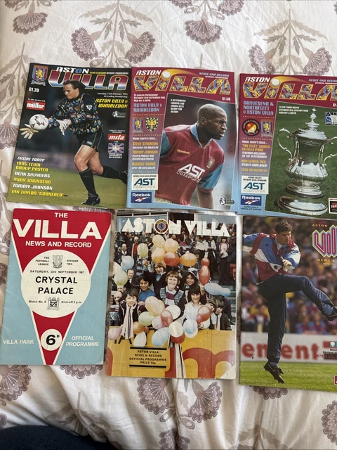 6 ASTON VILLA Programmes £5.45 - PicClick UK