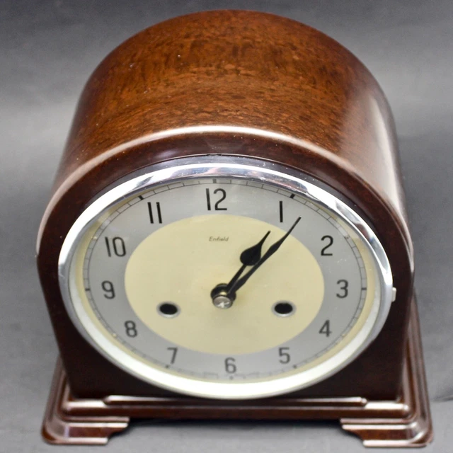 ART DECO VINTAGE Bakelite Clock Smiths Enfield York Chiming Mantle ...