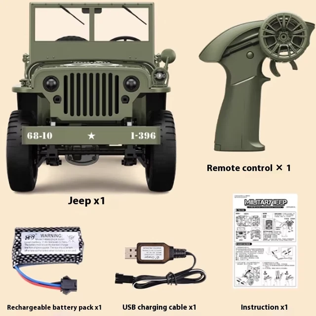 JJRC C8815 WILLYS Jeep 2.4G 1/10 Military Truck 4WD Off-Road RC Car mit ...
