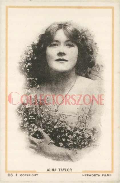 SILENT FILM STAR Alma Taylor 1895-1974 cloth covered Postcard Hepworth ...