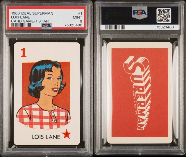 RARE VINTAGE 1966 Ideal Superman Lois Lane Card Game Rookie Psa 9 Mint ...