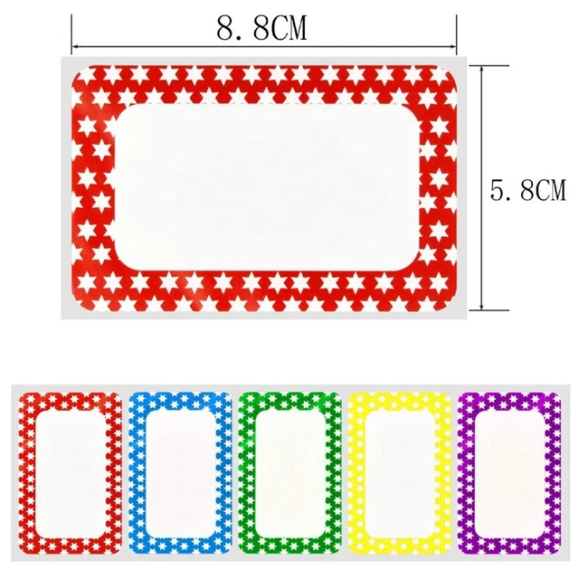 PAPER NAME TAGS Stickers Multi-Color Name Tag Labels Peel and Stick ...