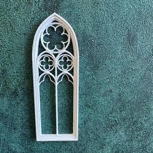1:12 SCALE DOLLS House Miniatures Gothic Windows White Model Uncolored ...