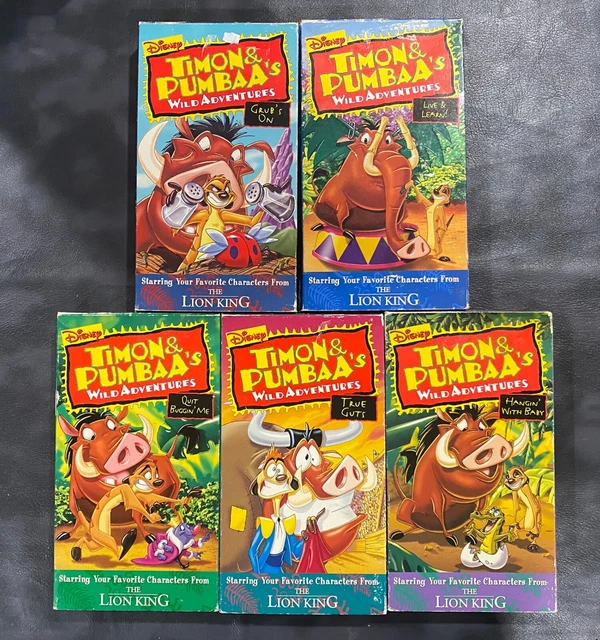 VHS: TIMON AND Pumbaa's Wild Adventures Vol 1 2 3 5 6 Live Learn Grubs ...