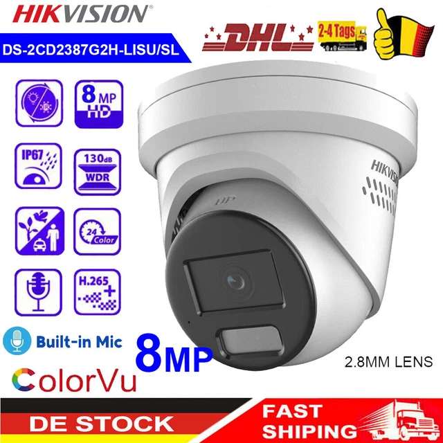 HIKVISION 8MP DS-2CD2387G2H-LISU/SL 2Way Audio POE IP Camera Smart Light ColorVu EUR 214,20 ...