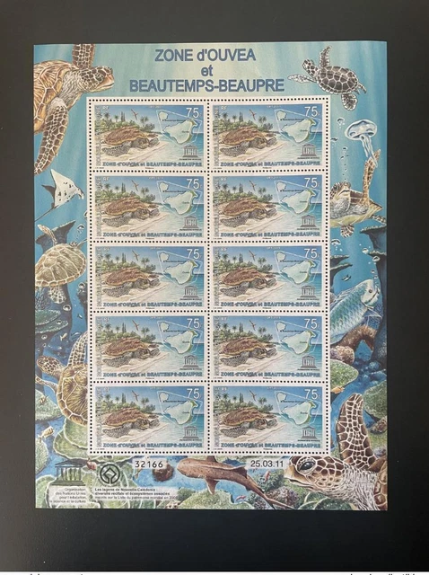 NOUVELLE-CALÉDONIE 2011 YT n°1129 Ouvéa Tortue Marine UNESCO Feuille ...