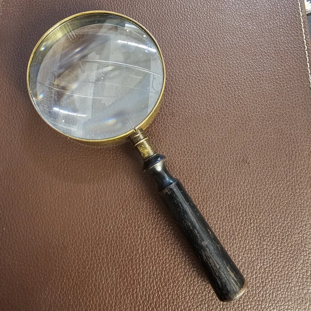 LOUPE ANCIENNE - Métal et Bois - Metal and wood - Vintage magnifying ...
