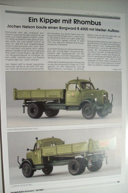 MODELLBAU BERICHT M. Fotos, Umbau Lkw Borgward B4500 mit Meiller Kipper ...