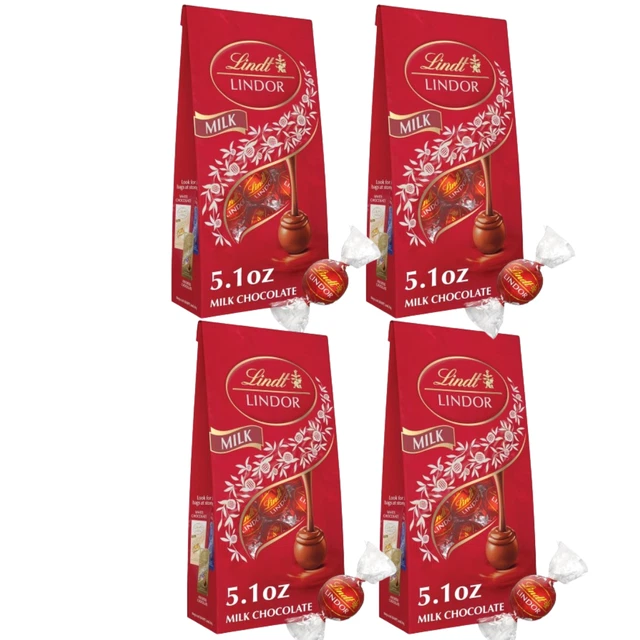 LINDT LINDOR MILK Chocolate Candy Truffles 5.1 oz. -4 Pack £24.59 ...