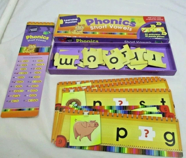 PHONICS SHORT VOWELS Learning Puzzle Paper Rock 2013 Complete Set. $22. ...