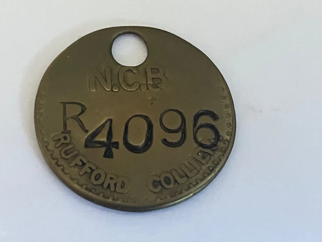 ORIGINAL N.C.B RUFFORD Colliery Pit Pay Check Token Tally 4096 £52.18 ...