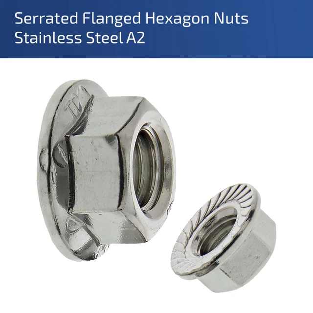 M8 FLANGED NUTS Serrated Hex Nut Serrated A2 - 70 304 Stainless Steel Din 6923 $6.78 - PicClick CA