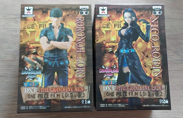 LOT FIGURINES ONE Piece Roronoa Zoro, Nico Robin Grandline DXF Gold ...