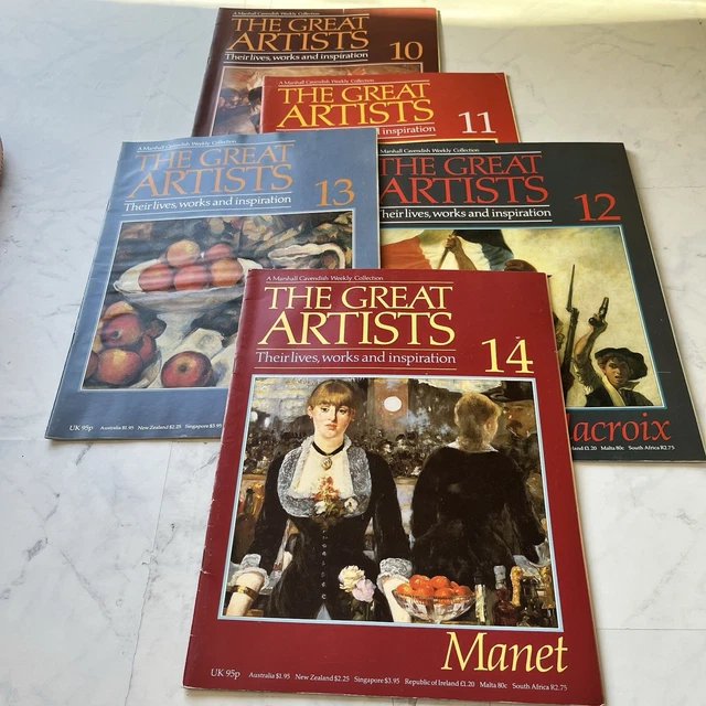 THE GREAT ARTISTS Magazine Lot x 5 Marshal Cavendish Issue 10 - 14 Vtg ...