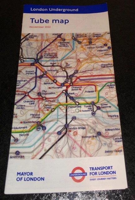 NOVEMBER 2022 LONDON Underground Tube Map. Includes NEW Elizabeth Line ...