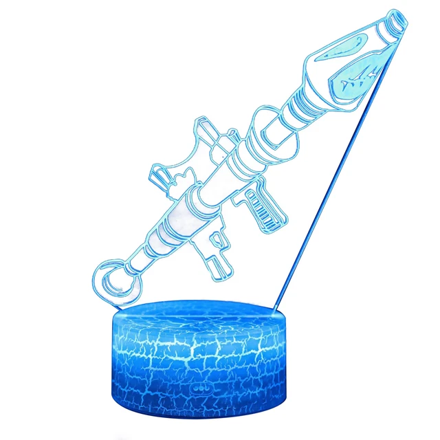 ROCKET MISSILE DESK Lamp Gift 3D illusion LED Night Light 7 Color Touch ...