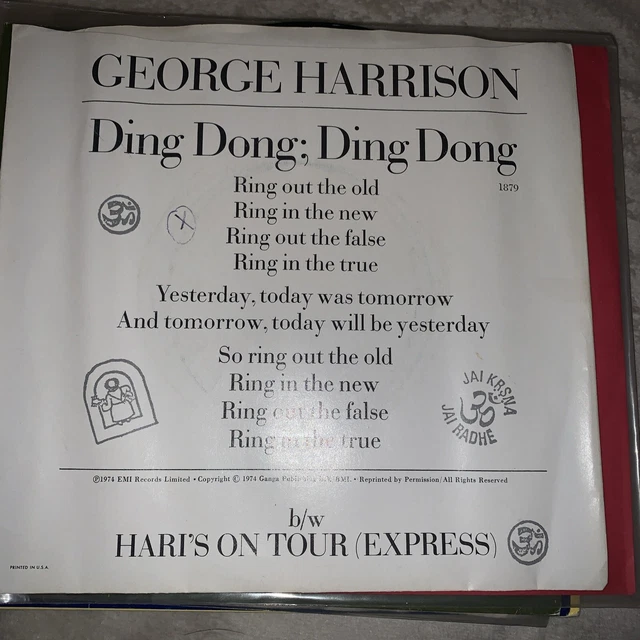 RARE PROMO COPY -George Harrison - Ding Dong - Original 1970’s Single £ ...