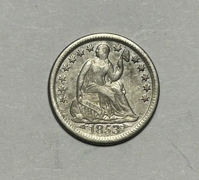 1853 O ARROWS Seated Liberty Half Dime Vf-Xf Detail £26.14 - PicClick UK