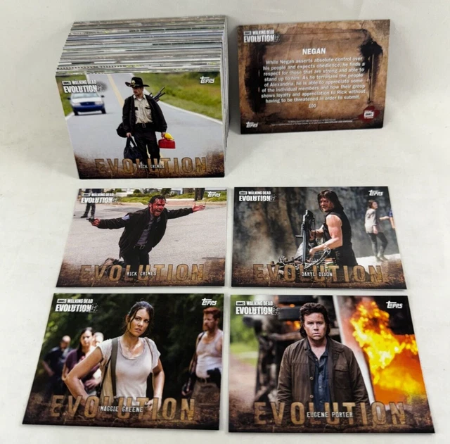 THE WALKING DEAD EVOLUTION Topps 2017 Set completo di carte base ...