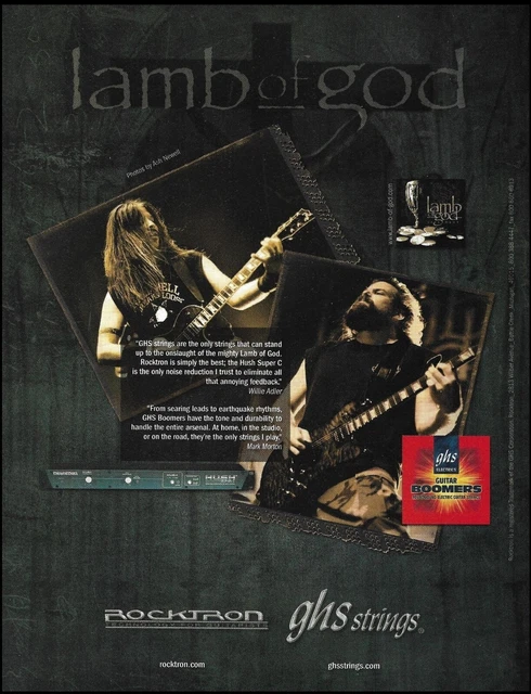 LAMB OF GOD Willie Adler Mark Morton GHS guitar strings advertisement ...