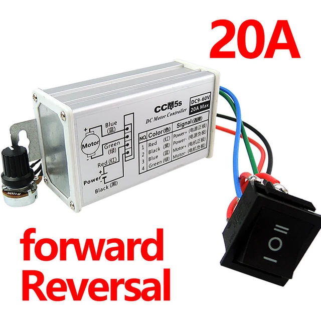 12V 24V PWM DC Motor Stepless Variable Speed Controller Switch with ...