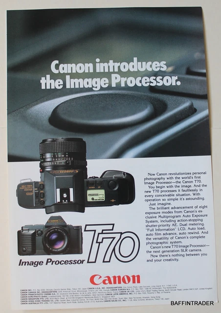 CANON T70 IMAGE Processor Camera - Magazine Print Ad 1984 7 x 10 $10.97 ...