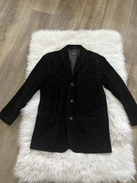 HUGO BOSS BLACK Suede Calfskin Leather Blazer Jacket 38R RN73616 $65.00 ...
