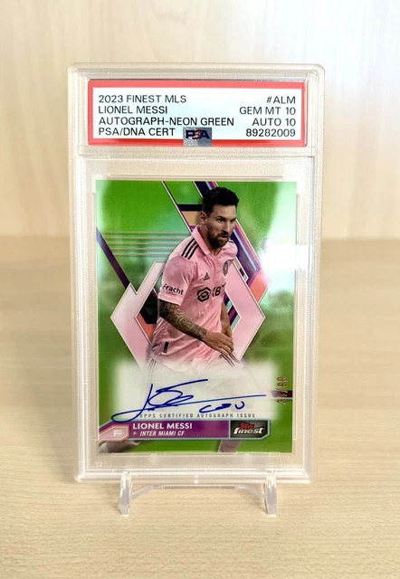 LIONEL MESSI 2023 Topps Finest MLS Autograph card /99 green PSA 10 AUTO ...