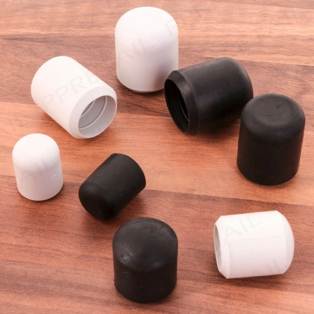 RUBBER FERRULES BLACK White Furniture Leg Walking Stick Small Large ...