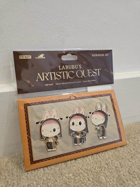 AUTHENTIC LOUVRE PARIS EXCLUSIVE Labubu Artistic Quest Bookmark Set Pop ...