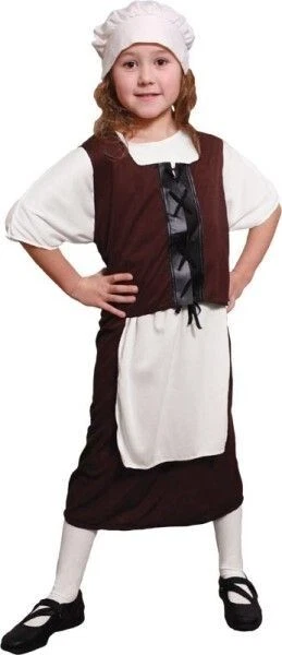 GIRLS TUDOR POOR Servant Girl Maid Fancy Dress Costume £5.00 - PicClick UK