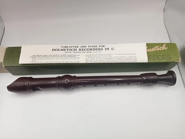 VINTAGE ORIGINAL 1970S DR CARL DOLMETSCH RECORDER MUSICAL INSTRUMENT ...
