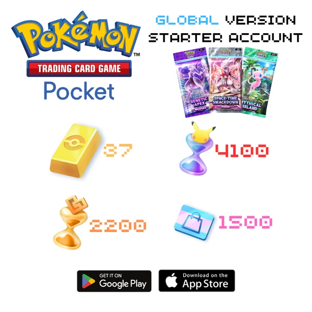 POKÉMON TCG POCKET Account 🌟 37 Poke Gold, 4100 Pack HG, 2200 Wonder HG ...
