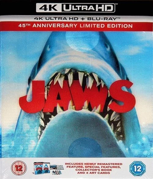 JAWS 45TH ANNIVERSARY Limited Ed 4K UHD BR Blu-ray Bluray Movie Film ...