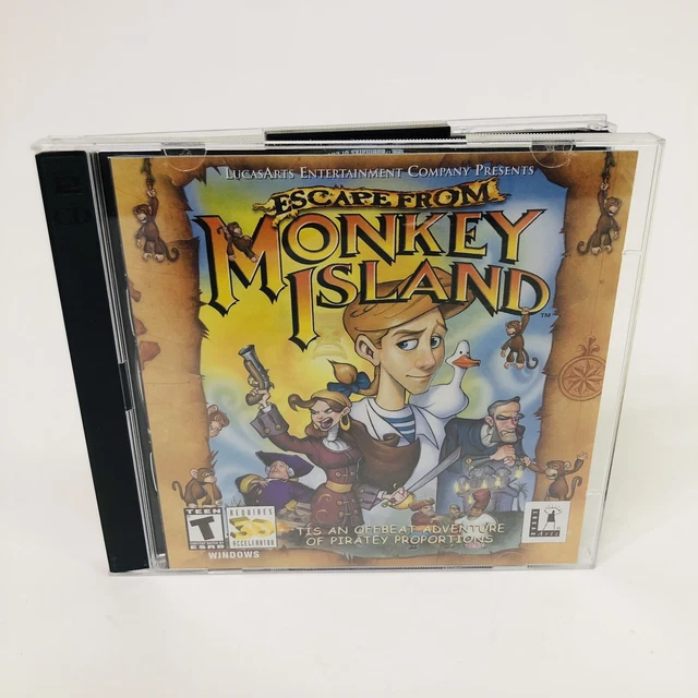 ESCAPE FROM MONKEY Island Windows PC CD-ROM 2 Disc 2000 Computer Game ...