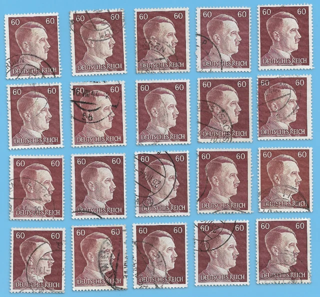 GERMANY WW2 GERMAN 1941 Adolf Hitler 60 stamp Lot WW2 ERA #84 EUR 3,47 ...