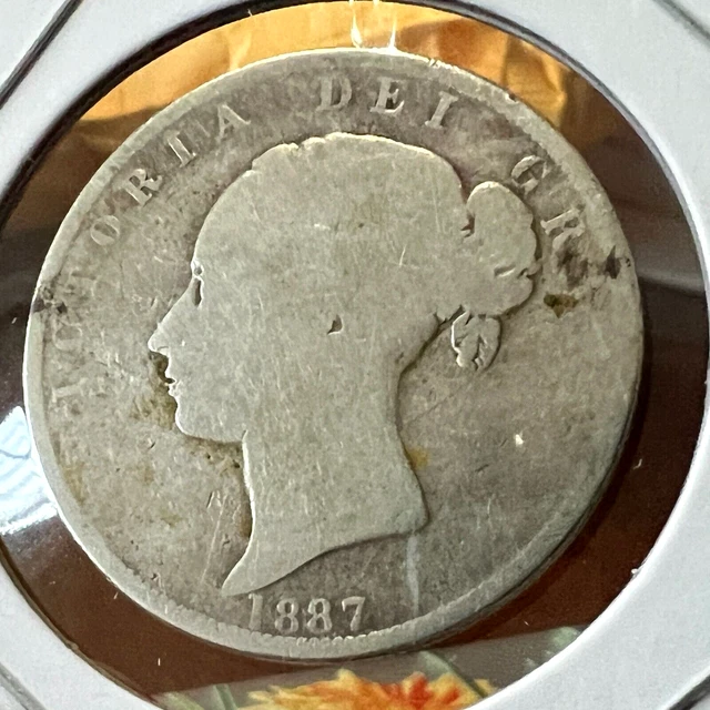 1887 GREAT BRITAIN Silver Queen Victoria 1/2 Crown Scarce $67.77 ...