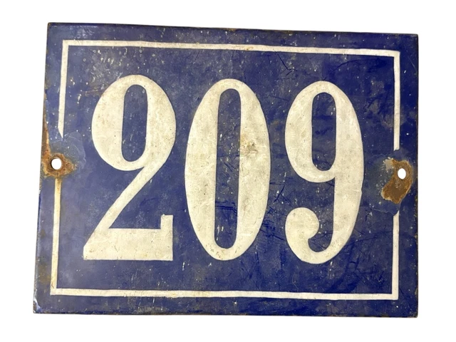 ANCIENNE PLAQUE ÉMAILLÉE Bombée Numéro De Rue 209 Bleu EUR 20,00 - PicClick FR