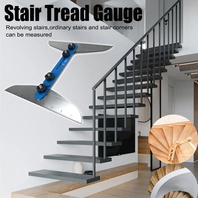STAIRS TREAD TEMPLATE Tool Measuring Steps Risers Ruler Jig Kit Gauge ...