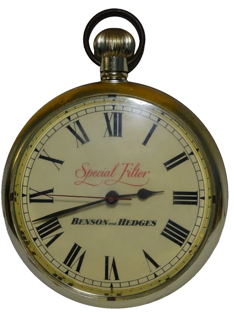 BENSON AND HEDGES Advertising Clock Shaped Like A Pocketwatch L@@K £18. ...