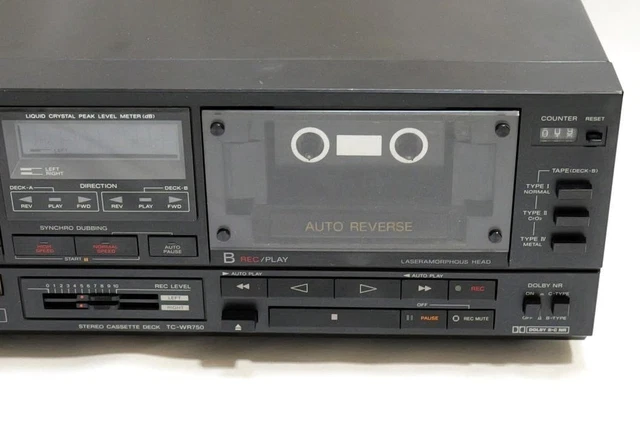 SONY TC-WR750 DUAL Cassette Bridge RCA Input Worn Tape Player Recorder ...