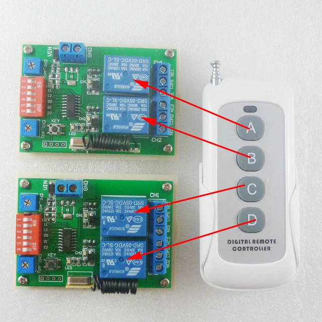 RF ACCESS CONTROL RF Motor Control 4 Buttons Remote Controls 2 pcs ...