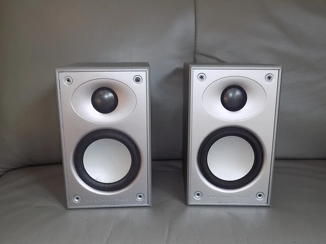 MORDAUNT SHORT MS302 Hi-Fi Surround Speakers Silver Genuine Tested ...
