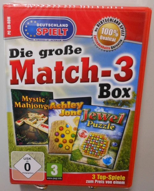 DIE GROSSE MATCH 3 Box PC Spiel Software CD-ROM Drei spannende ...